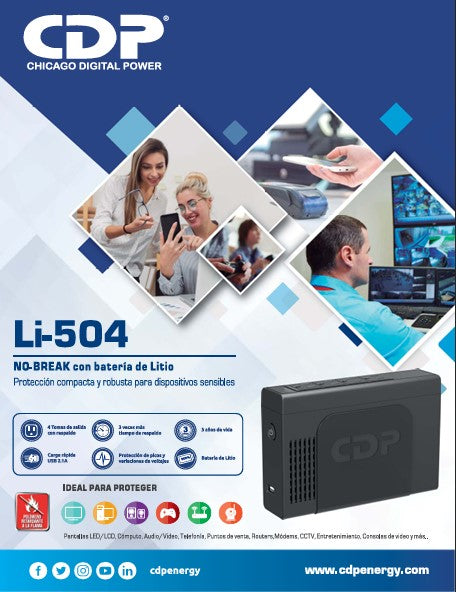 UPS CDP 500VA 250W 4 OUTLETS 1 USB LI-504 – Laptop Center