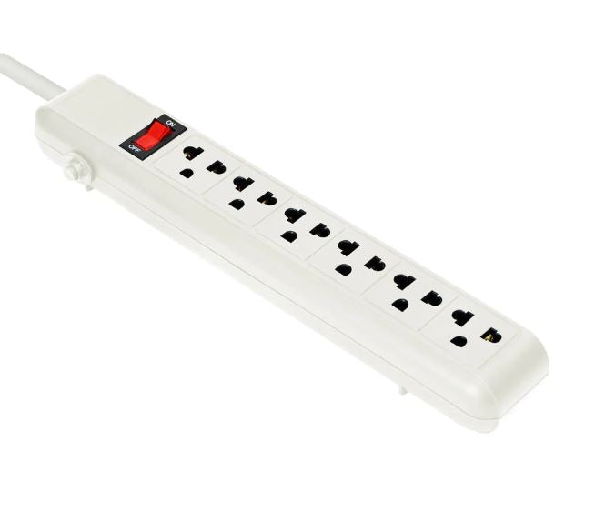 REGLETA DE 6 TOMACORRIENTES 110-220V ARG-AC-0252BK – Laptop Center